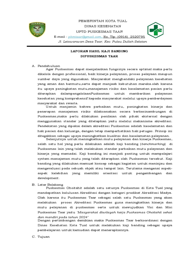 Jl. Leiswanwan Desa Taar, Kec. Pulau Dullah Selatan: Pemerintah Kota Tual Dinas Kesehatan Uptd ...