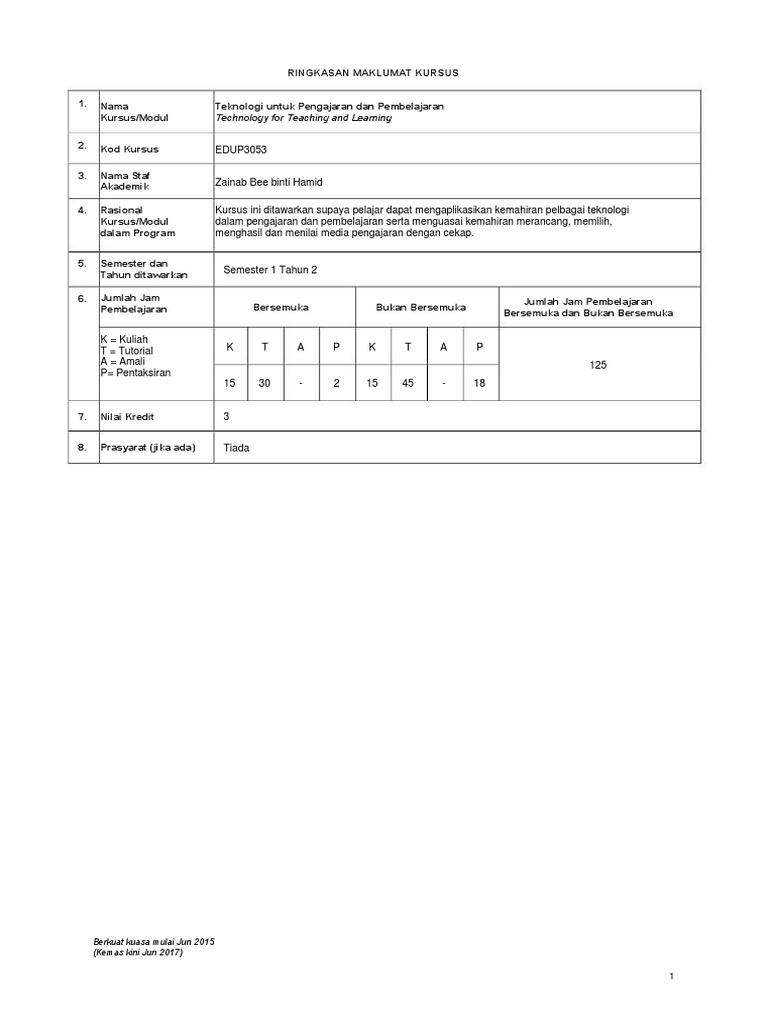 EDUP3053 Teknologi Untuk Pengajaran Dan Pembelajaran Pelajar | PDF