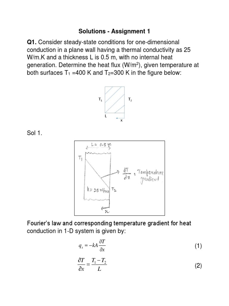 Assignment and Solution For Heat Transfer | PDF | Thermal Conduction ...