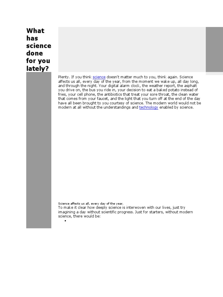 What Has Science Done For You Lately | Download Free PDF | X Ray ...