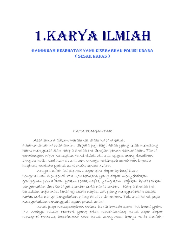 Contoh Karya Ilmiah IPA | PDF