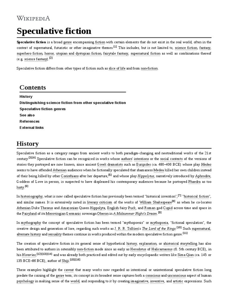 Speculative Fiction | PDF | Speculative Fiction