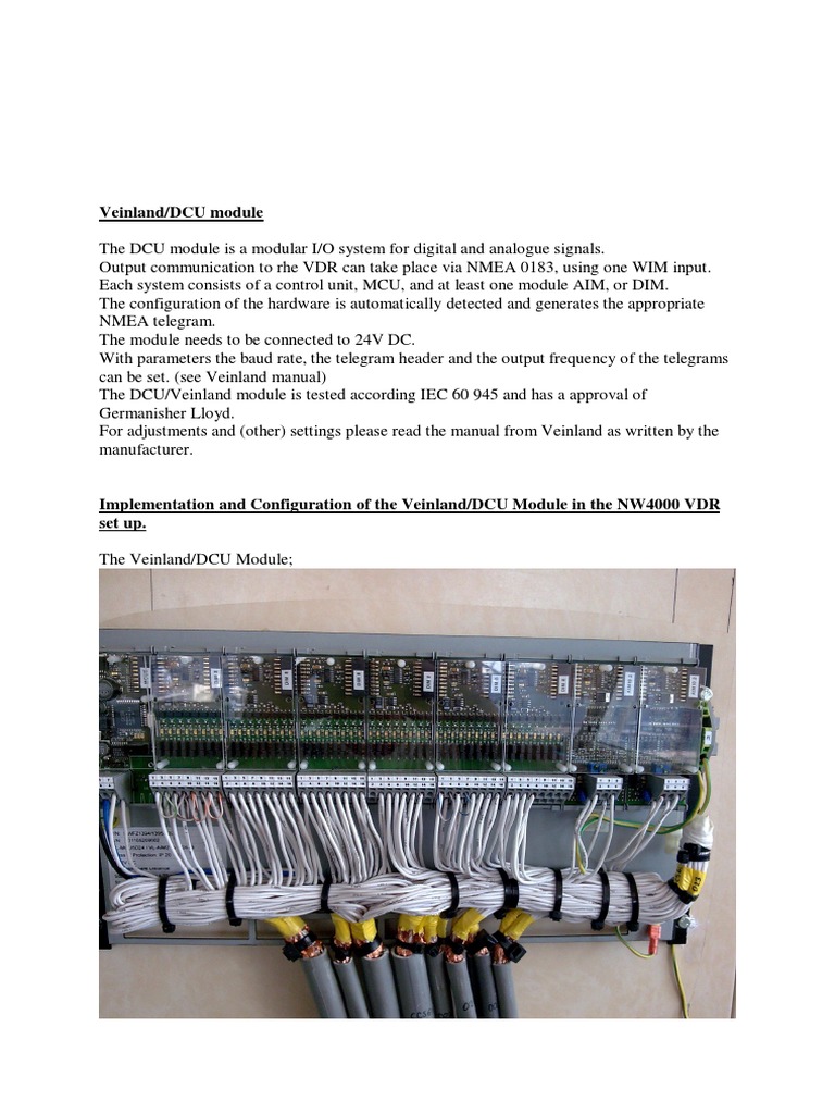Implementation and Configuration of the Veinland/DCU Module in the ...