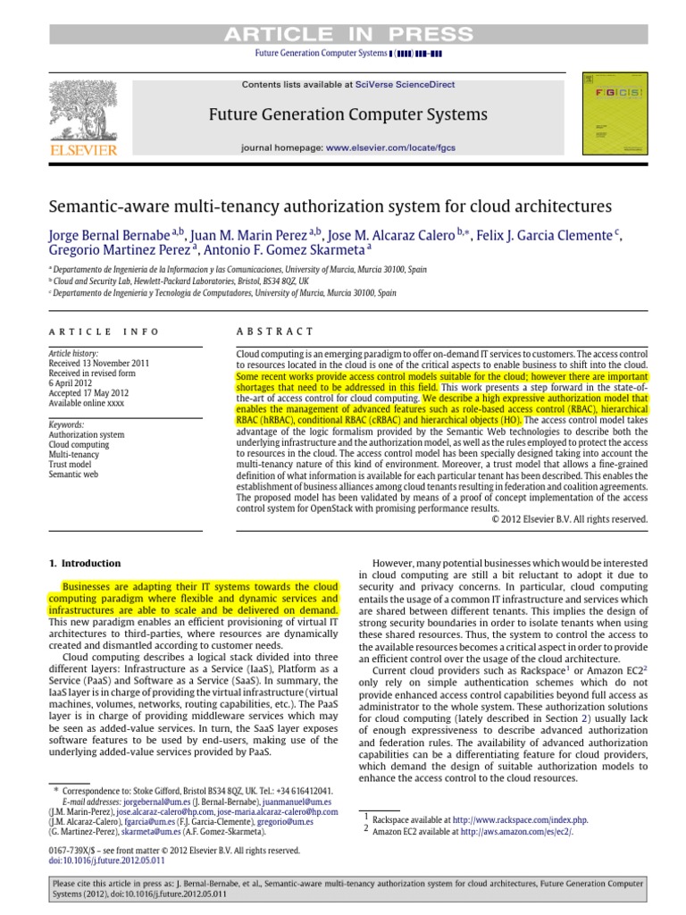 Future Generation Computer Systems | PDF | Cloud Computing | Digital ...