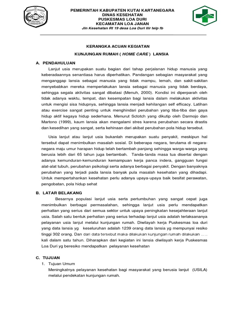 Kak Kunjungan Lansia | PDF | Pengembangan Diri | Kesehatan Holistik