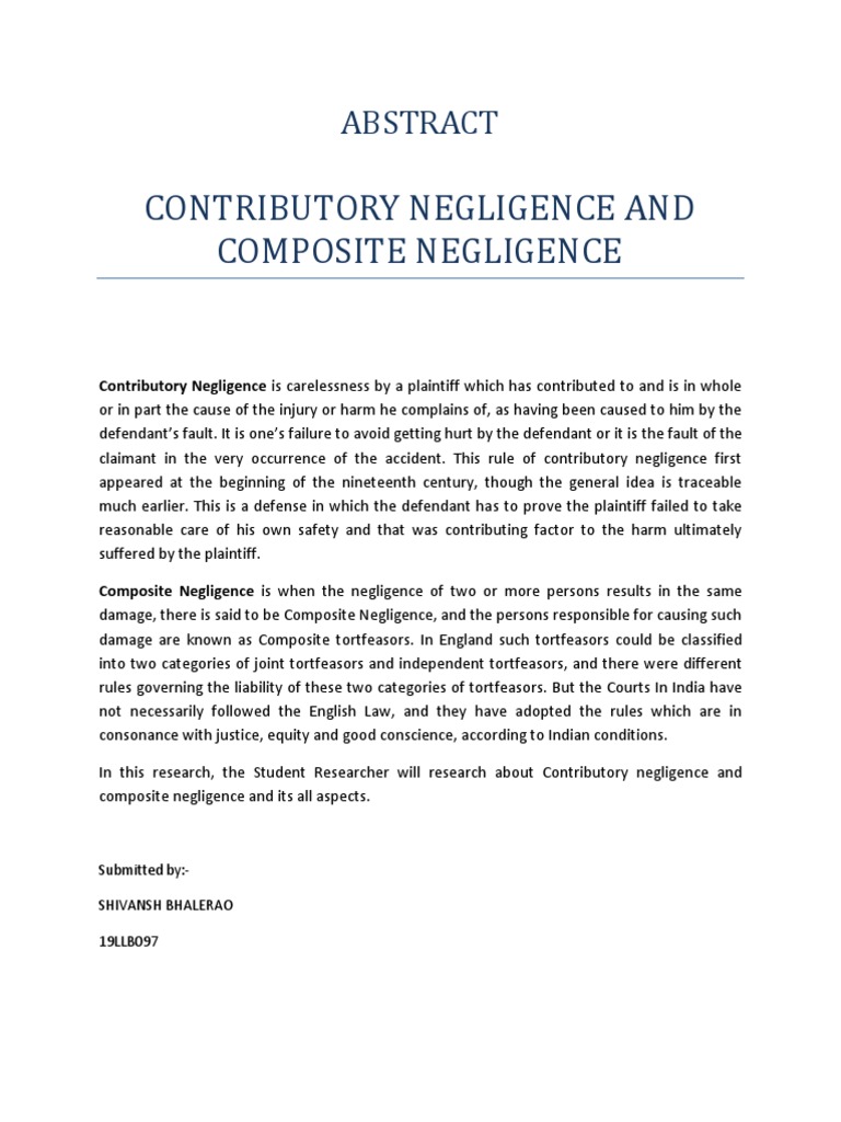 Abstract Law of Torts | PDF