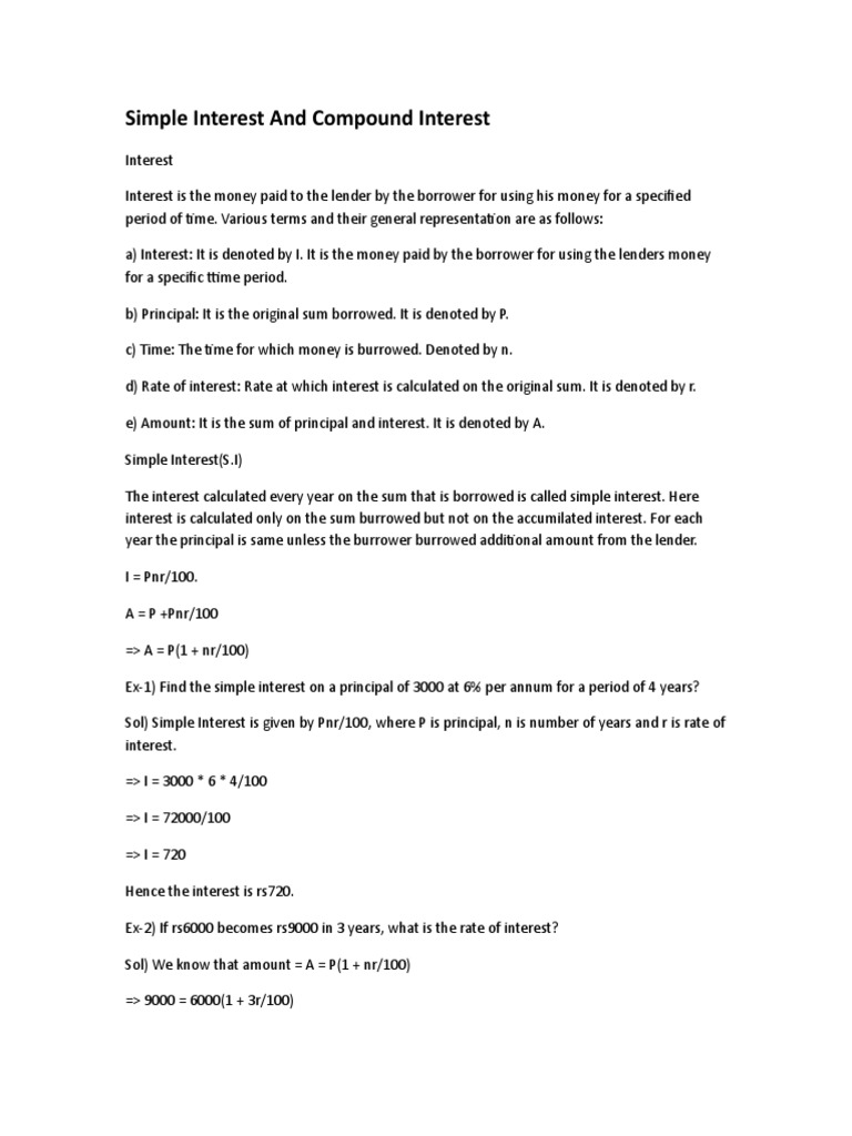 Si and Ci | Download Free PDF | Compound Interest | Interest