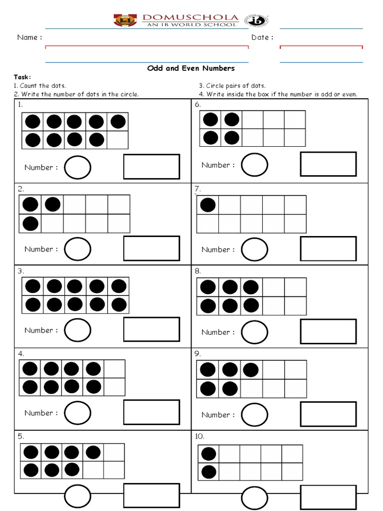 Odd and Even Numbers Worksheet | PDF | Numbers | Arithmetic