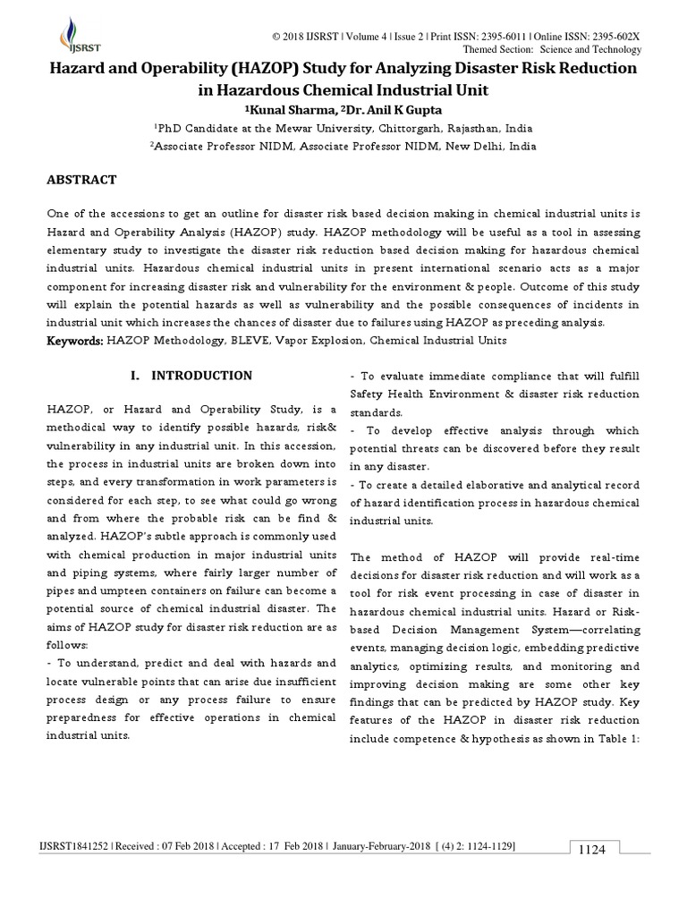 Hazard and Operability HAZOP Study For A PDF | PDF | Risk Management | Risk