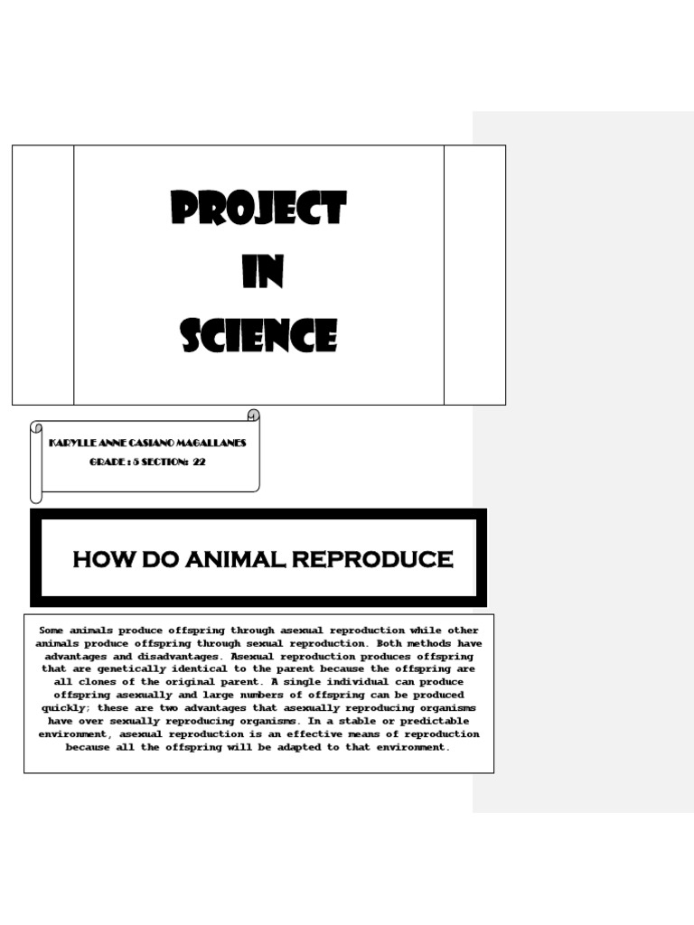 Project IN Science: How Do Animal Reproduce | PDF | Wellness | Science ...