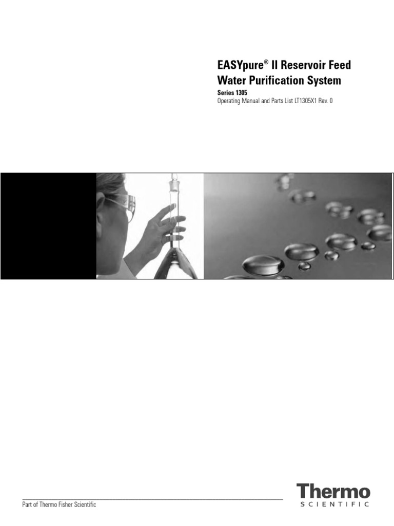 Easypure Ii Reservoir Feed Water Purification System: Operating Manual ...