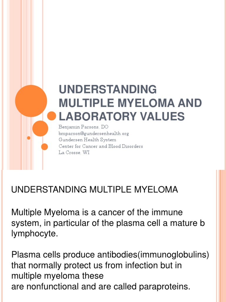 Understanding Multiple Myeloma and Laboratory Values | Download Free ...