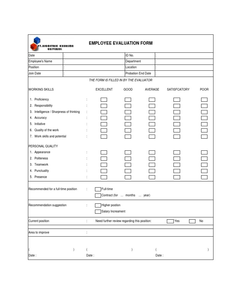 Probation Evaluation Form | PDF | Applied Psychology | Cognition