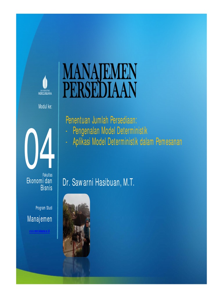 Model Persediaan dan Backorder EOQ | PDF