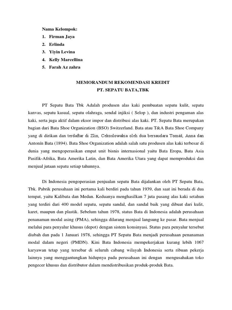 Contoh Memorandum Kredit | PDF