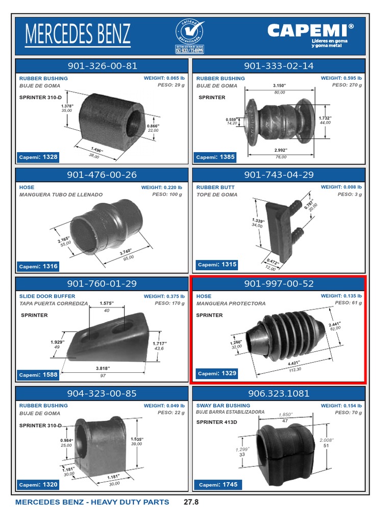 Mercedes Benz Heavy Duty Parts List | PDF