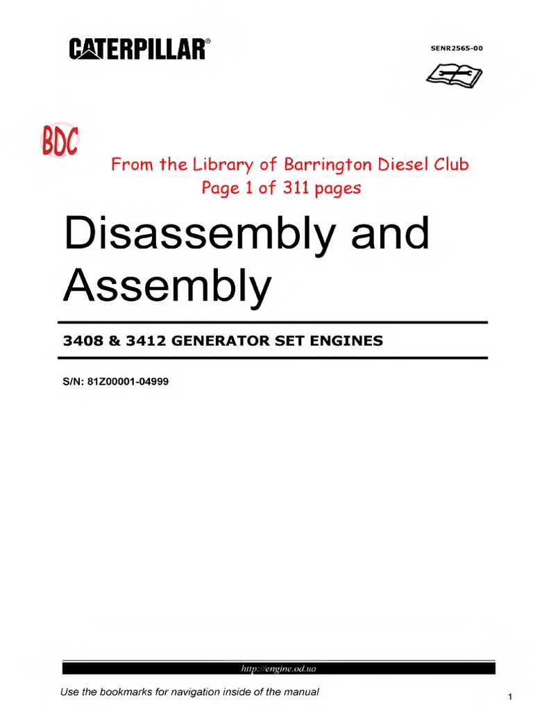 Caterpillar 3408 3412 Disassembly and Assembly Manual Abby | PDF ...