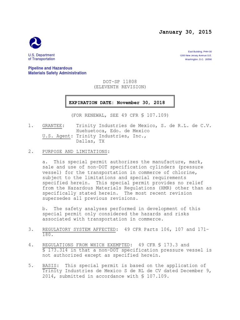 Dot SP 11808 | PDF | Dangerous Goods