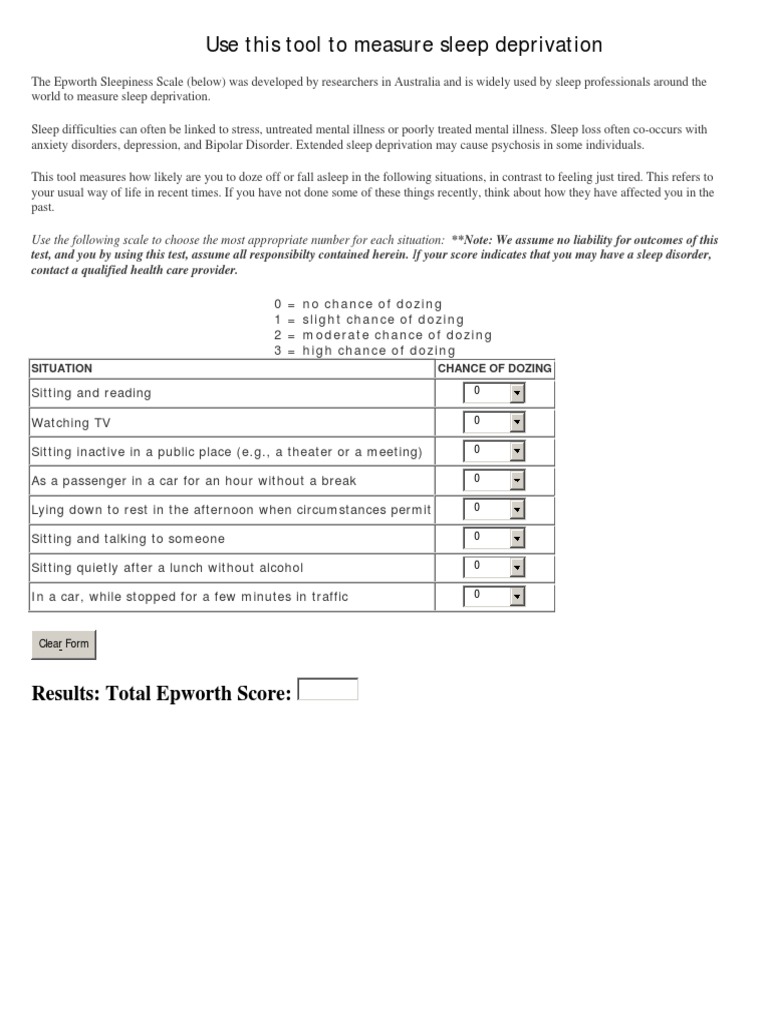 Sleep Disorder Screening Tool | PDF | Sleep Disorder | Sleep Deprivation
