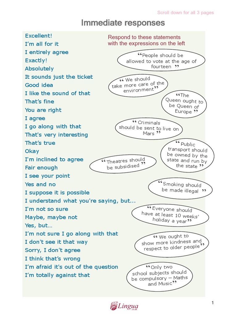 Expressing Opinions: Responding to a Three Page Document Seeking Views ...