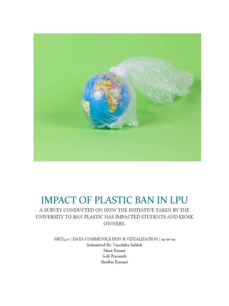 Impact of Plastic Ban in Lpu | PDF | Plastic | Diploma