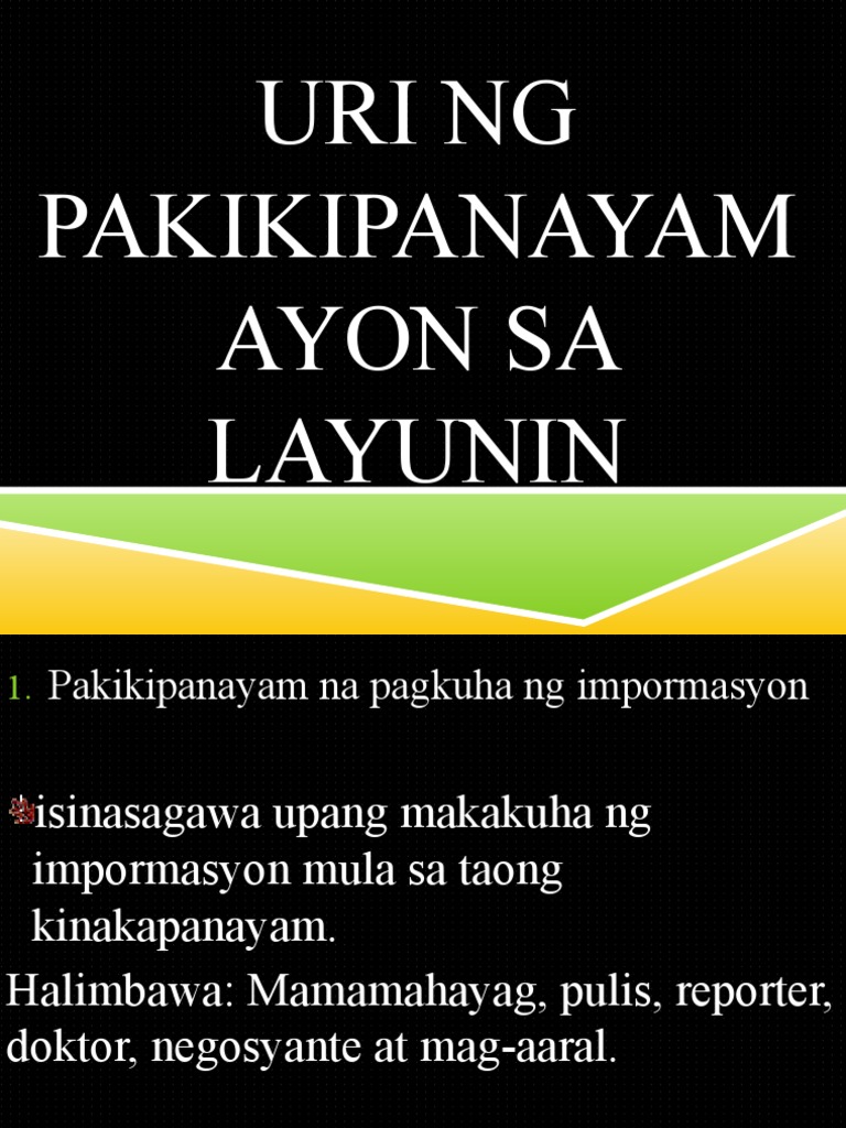 Uri NG Pakikipanayam Ayon Sa Layunin | PDF