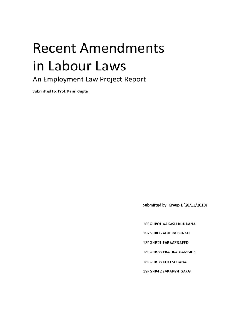 Employee Law Amendments in Law | PDF | Employment | Labour Law