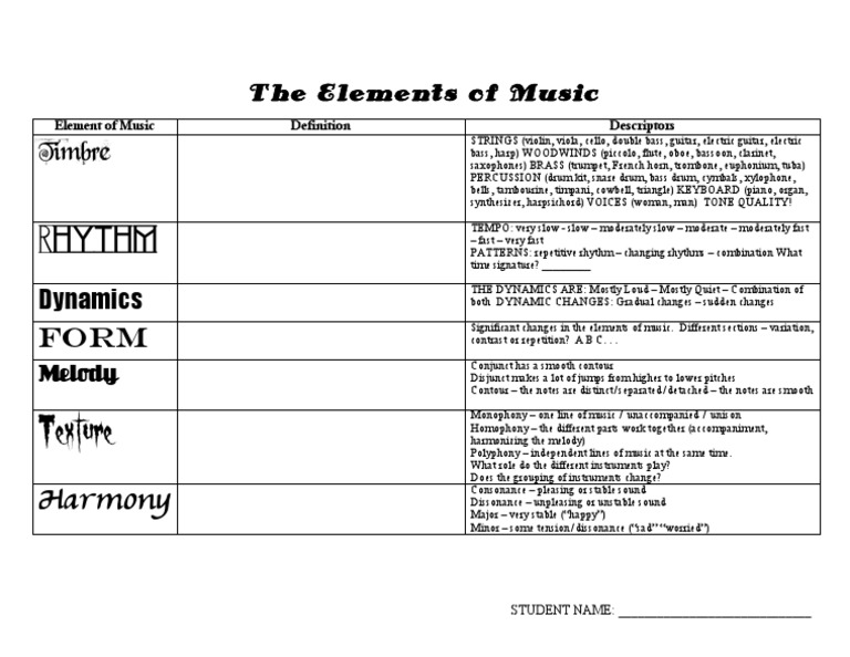 Texture Harmony: Timbre Rhythm Form | PDF | Musical Instruments | Harmony