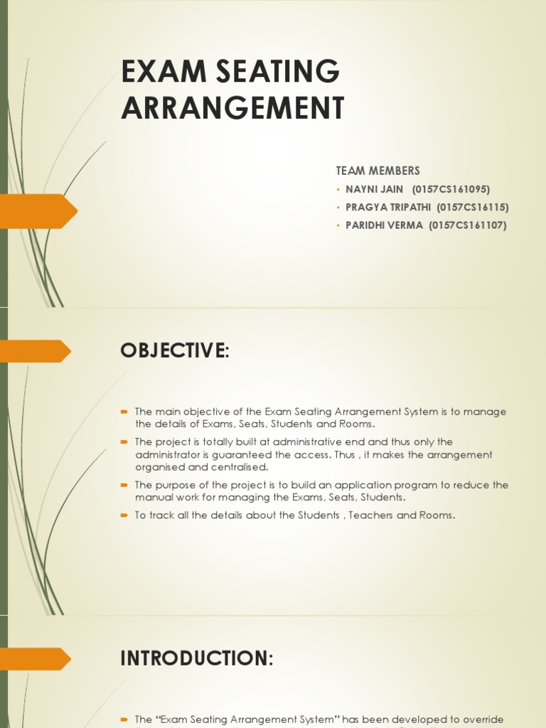 Exam Seating Arrangement Project | PDF | My Sql | Databases