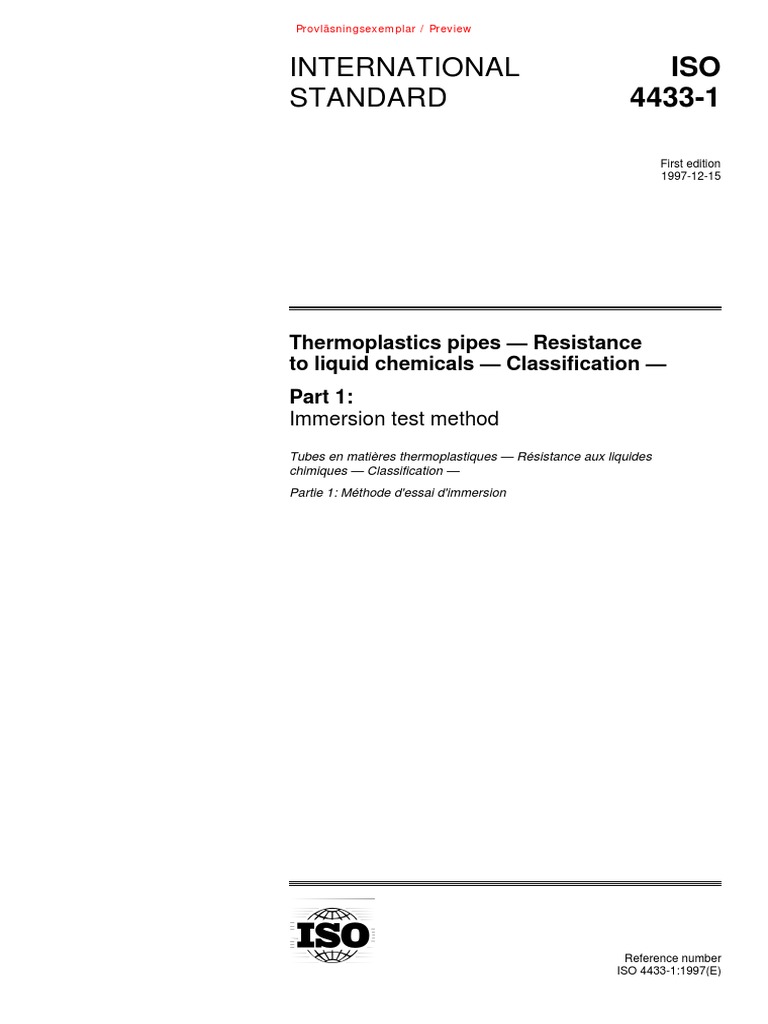 ISO 4433 1 Clasificacion | PDF | International Organization For ...