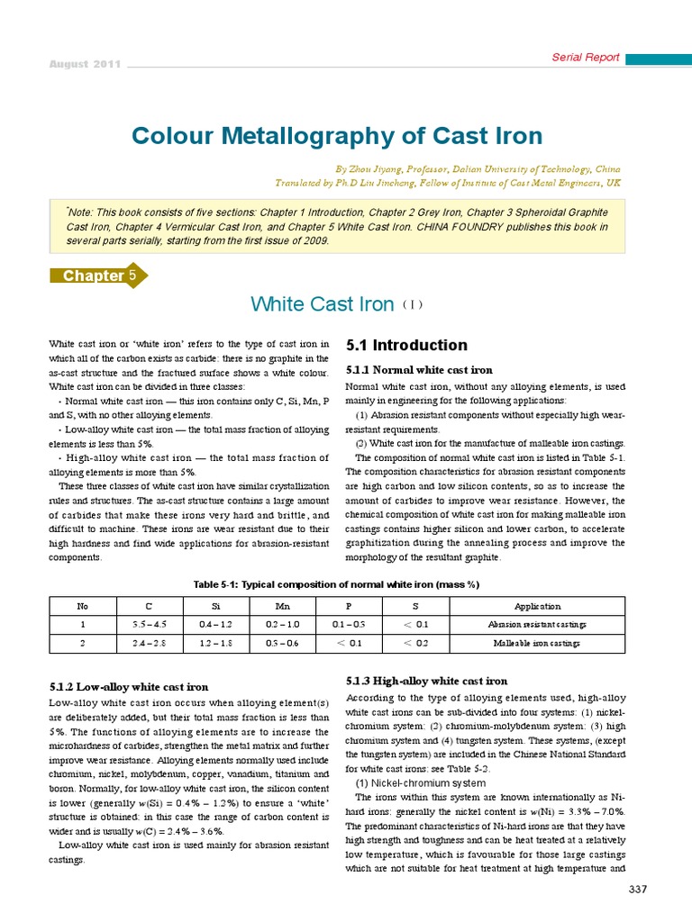 Color Metallurgy of Cast Iron | PDF | Cast Iron | Iron