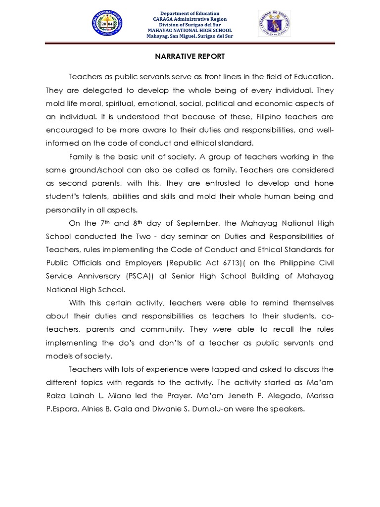 Narrative Report | PDF | Psychological Concepts | Behavior Modification