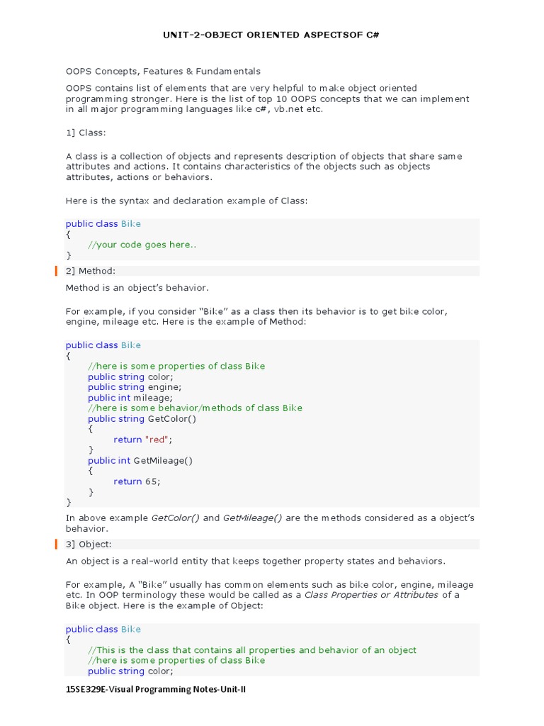 Visualprogramming Unit 2 Pdf Pdf Constructor Object Oriented Programming Programming