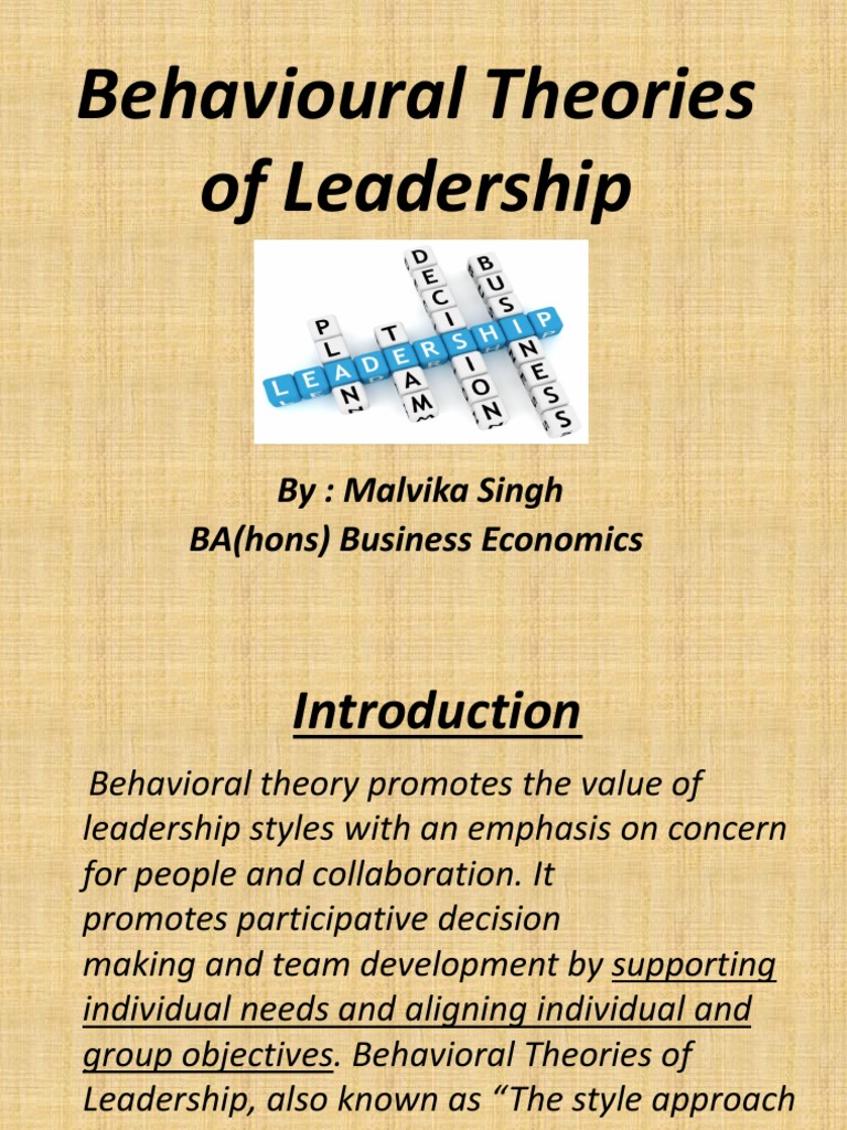Behavioral Theory Of Leadership