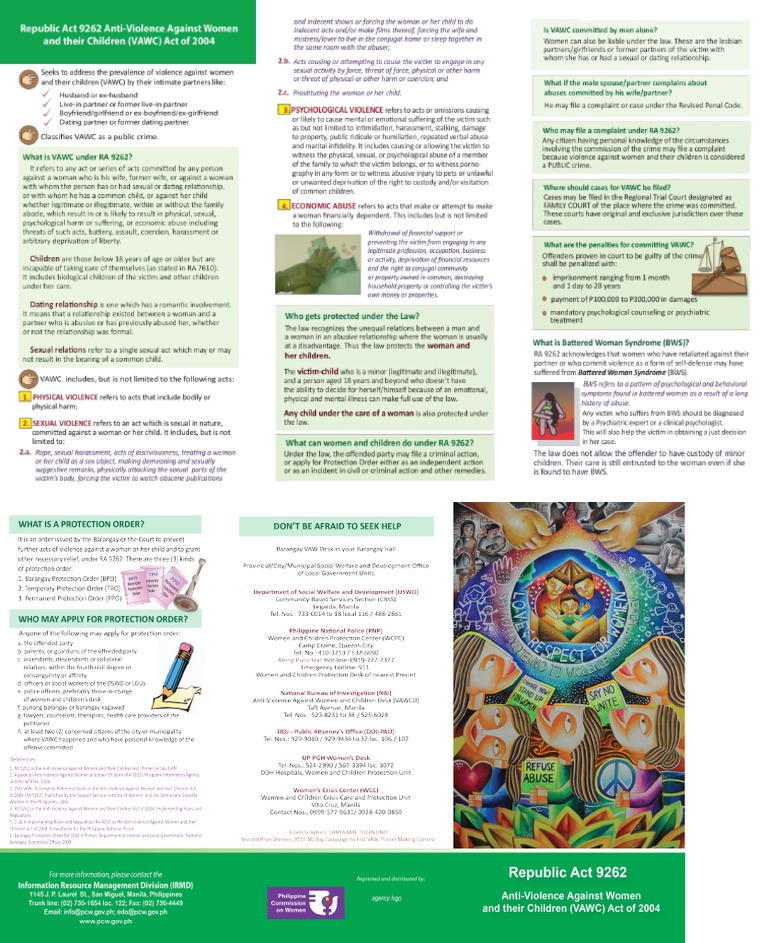 RA 9262 (Brochure) | PDF