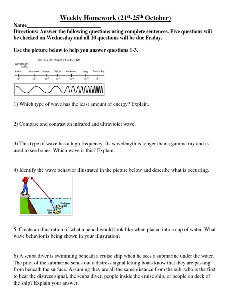 21st-25th Weekly Homework | PDF