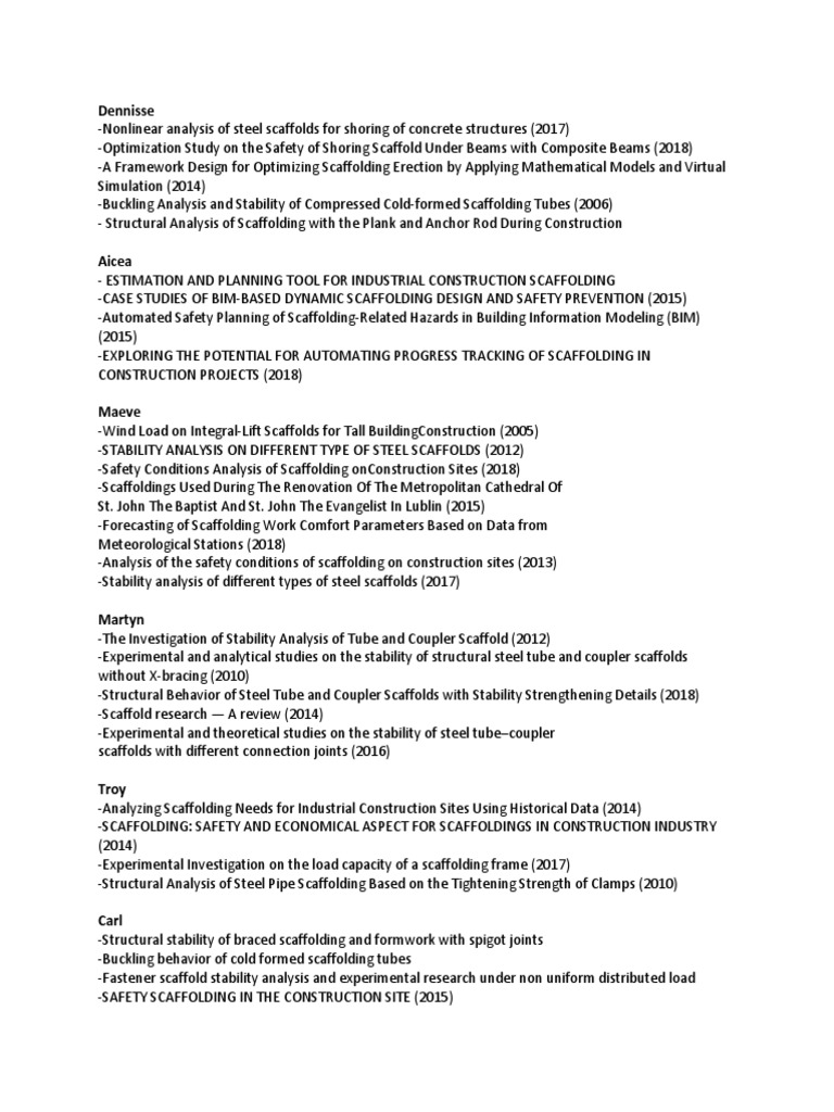 List of Rrls So Far | PDF | Scaffolding | Building Information Modeling