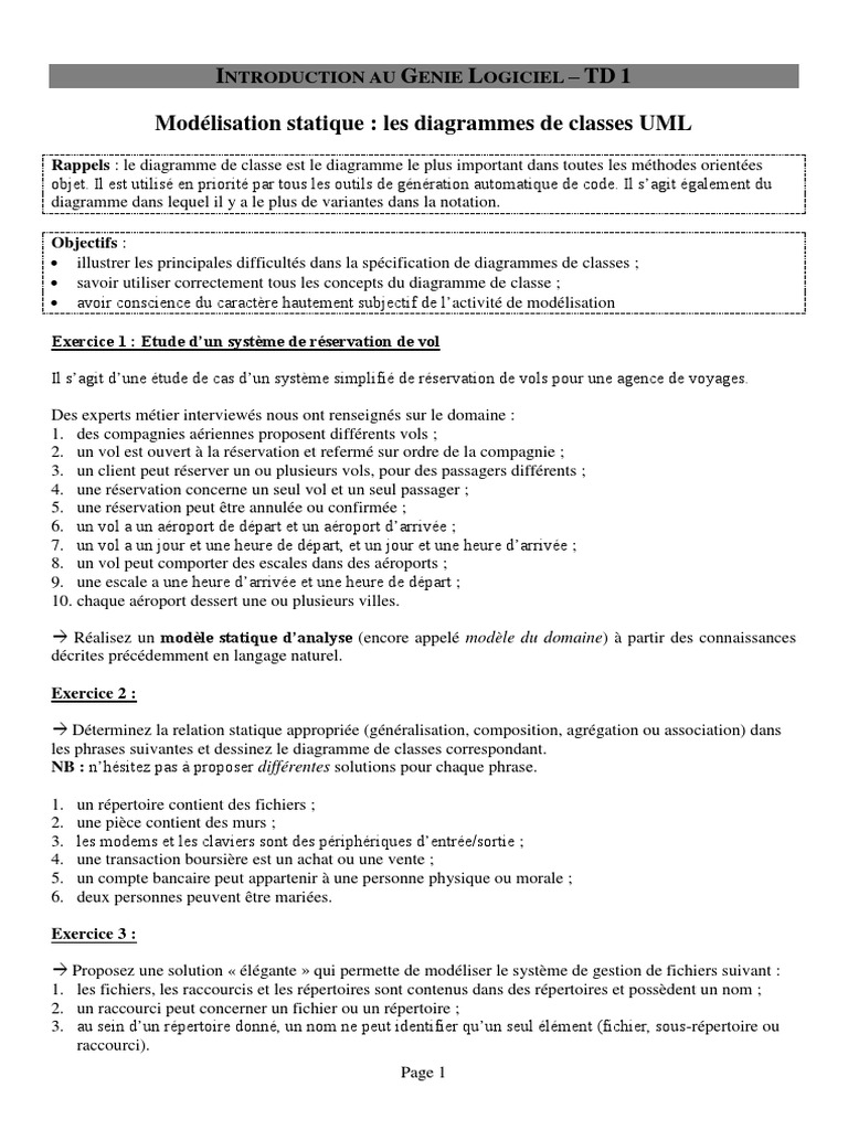 TD1 | PDF | Langage de Modélisation Unifié | Aéroport
