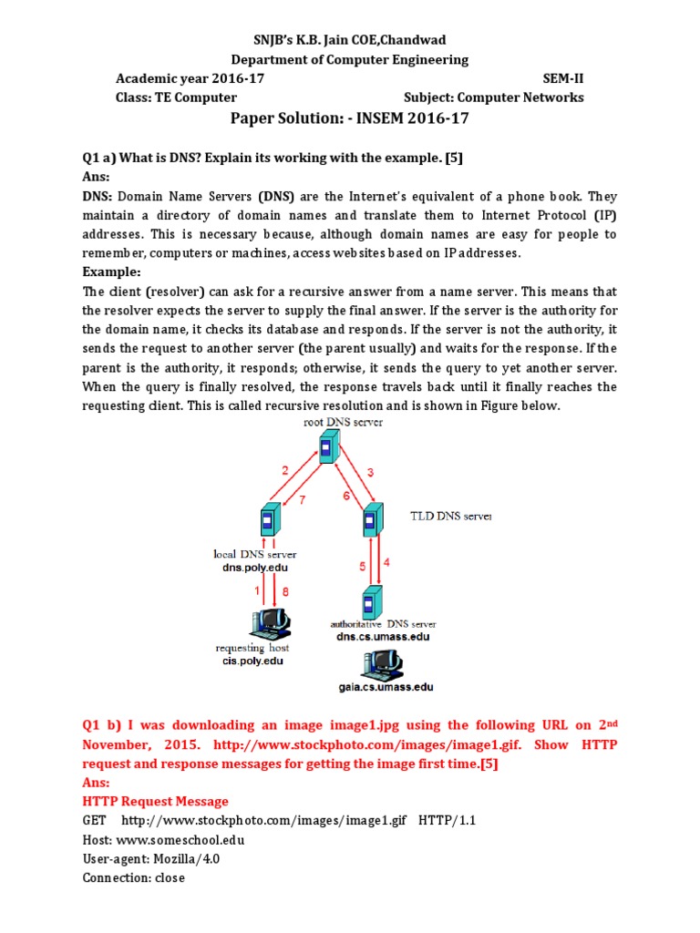 Computer Networks Exam Solutions 2016-17 | PDF | Hypertext Transfer ...