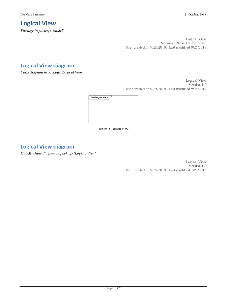 Logical View Diagram | PDF | Use Case | Information Technology Management