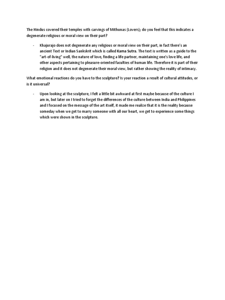 The Hindus Covered Their Temples With Carvings of Mithunas | PDF