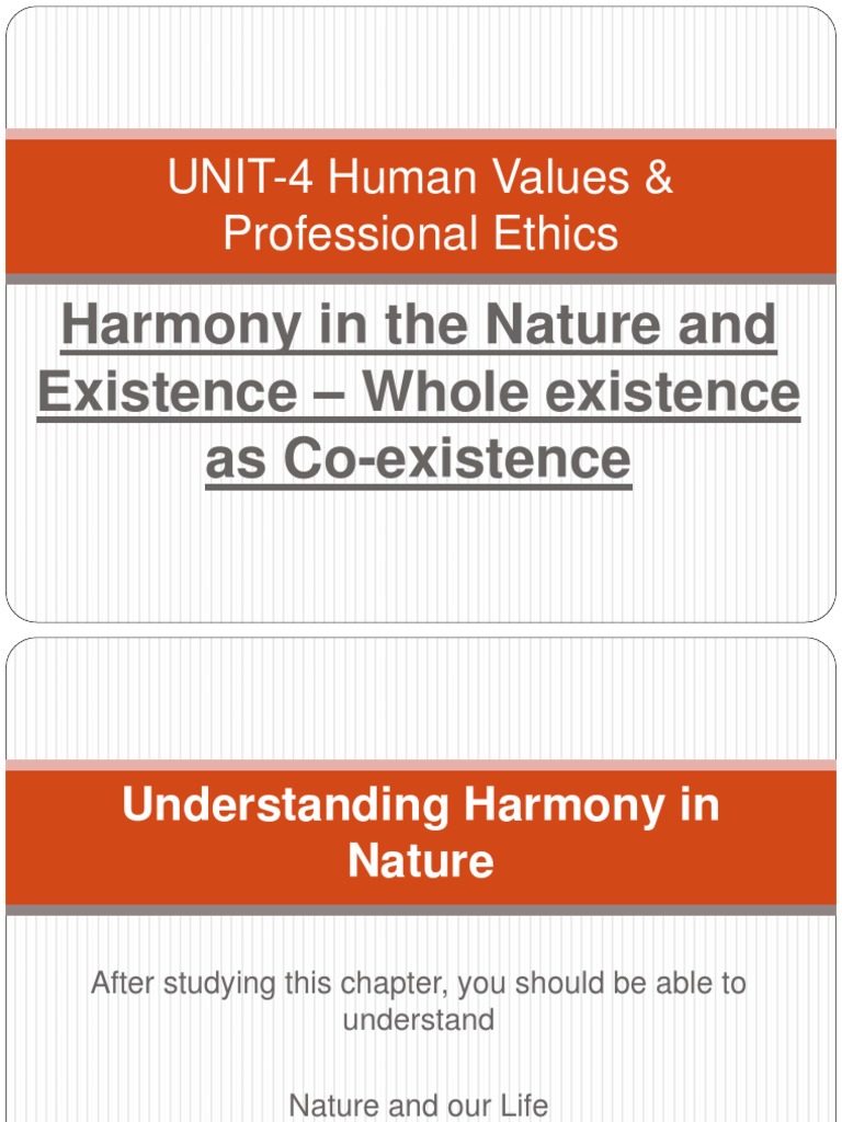 UNIT-4 Human Values & Professional Ethics: Harmony in The Nature and ...