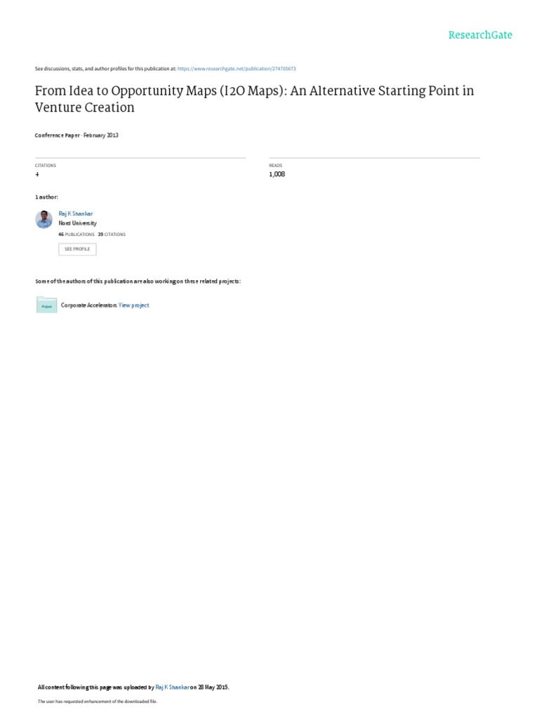 I2O Mapping | PDF | Entrepreneurship | Startup Company