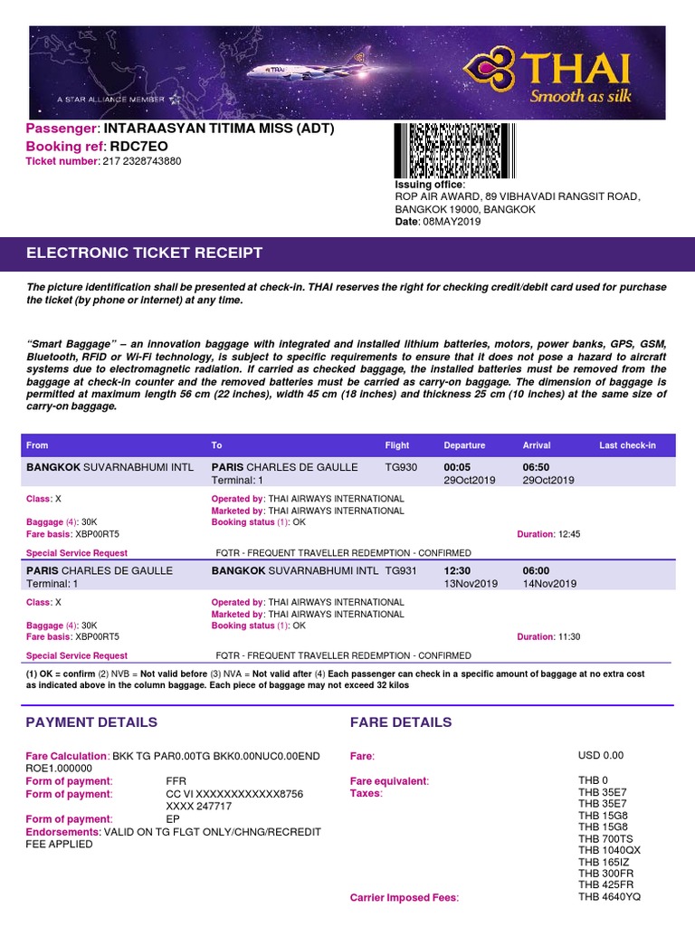Your Electronic Ticket-EMD Receipt PDF | PDF | Dangerous Goods | Airlines