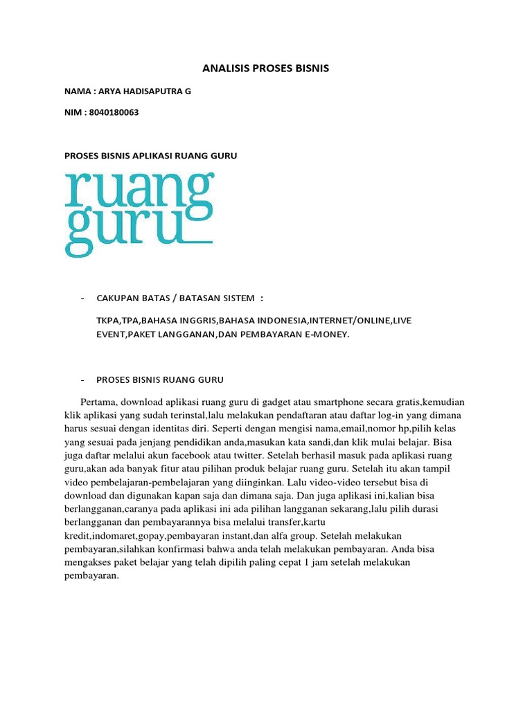 Analisis Proses Bisnis | PDF