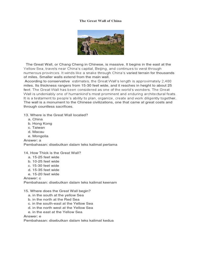 The Great Wall of China | PDF