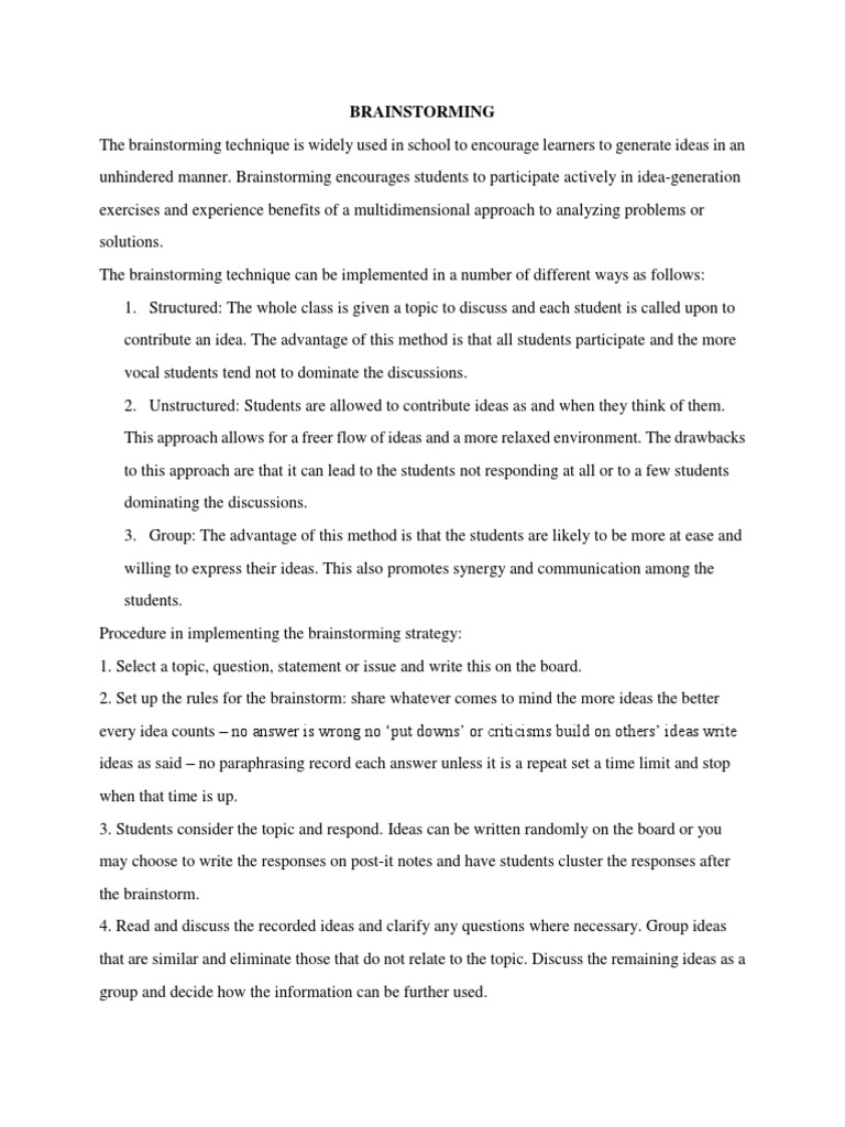 Brainstorming | Download Free PDF | Scientific Method | Learning
