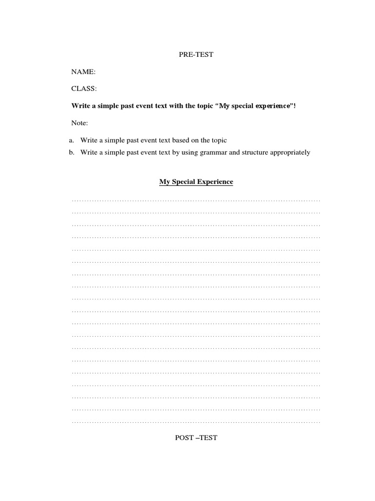 Simple Past Event Writing Guide | PDF
