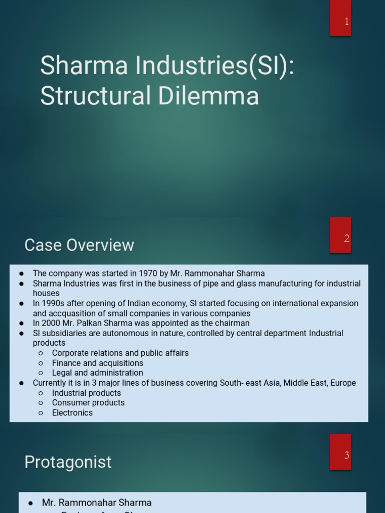 Sharma Industries structural dilemma case study | PDF | Innovation ...
