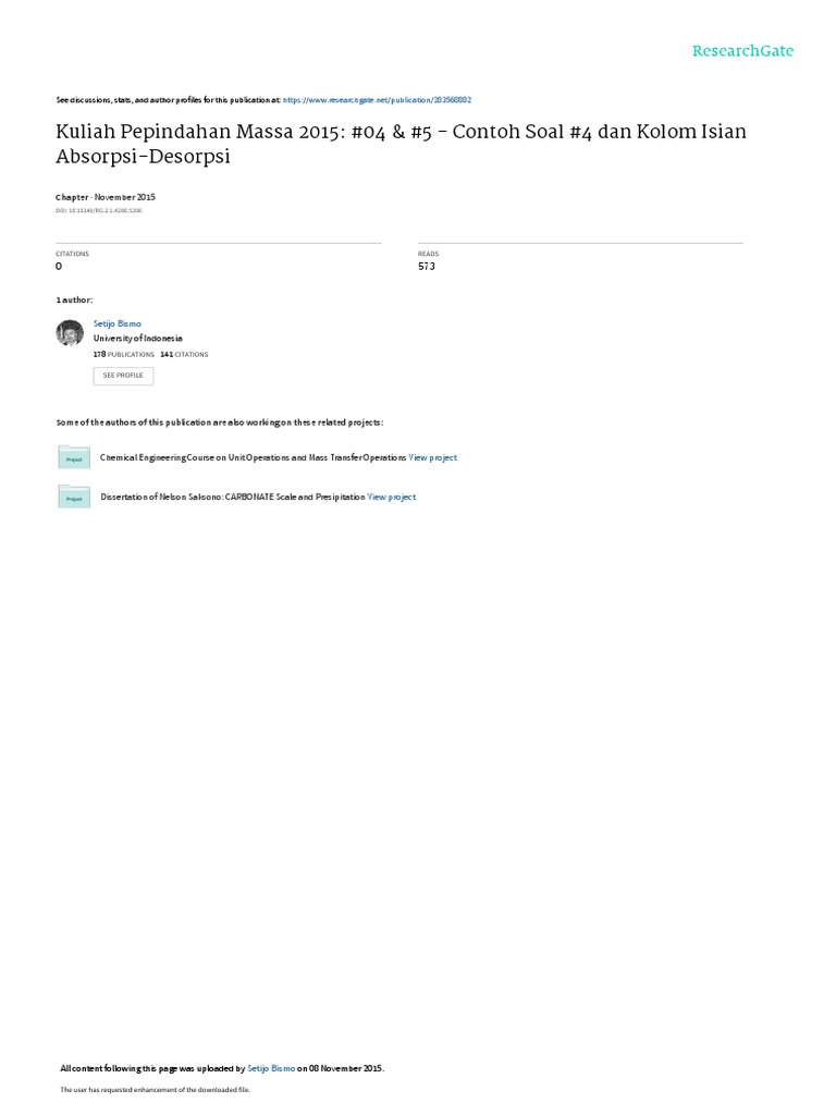 05 - Contoh Soal Packed Column PDF | PDF